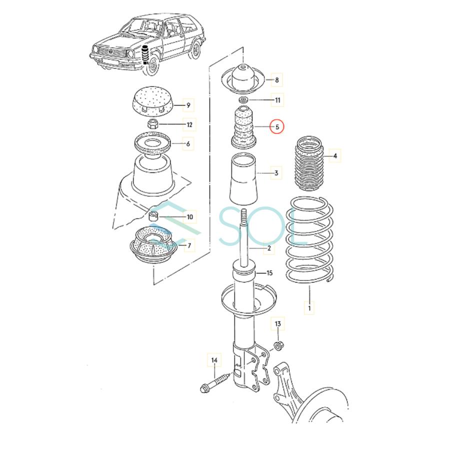 フォルクスワーゲン VW ポロ(6R1 6C1) シャラン(7M6 7M8 7M9) ヴェント(1H2) フロント ショック バンプラバー ...