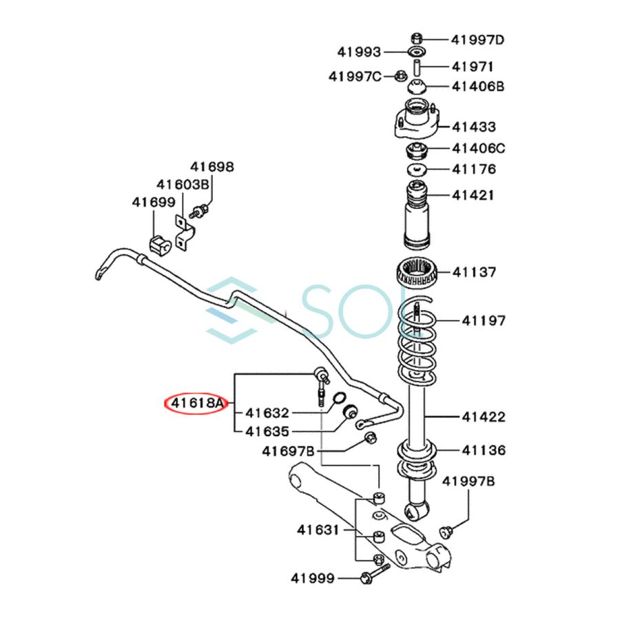 三菱 CAPSOL ディオン(CR5W CR6W) ランサー セディア(CS2W CS5A CS5W CS6A) フロント スタビリンク ナット付 左右セット 4056A037 : 自動車 ...