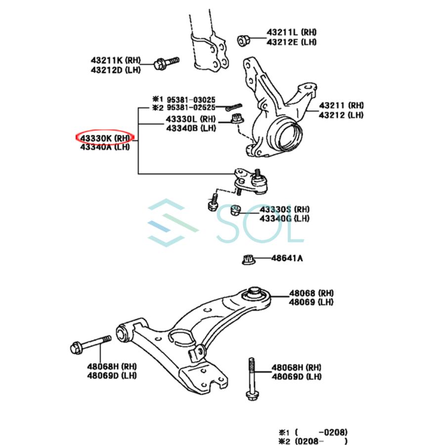 トヨタ プリウス(NHW10 NHW11 ZVW50 ZVW51 ZVW52 ZVW55) フロント ロアアームボールジョイント 割ピン ...