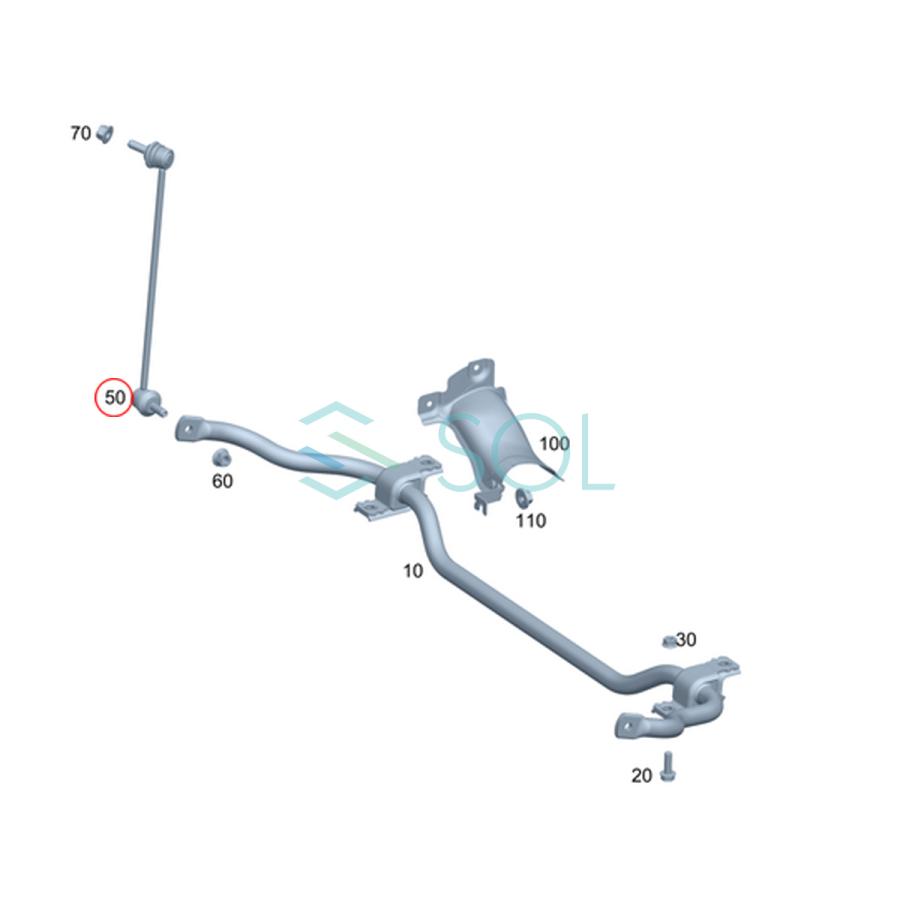 Mercedes-Benz ベンツ W447 フロント スタビライザー スタビリンクロッド ナット付 左側 V220d V260 ...