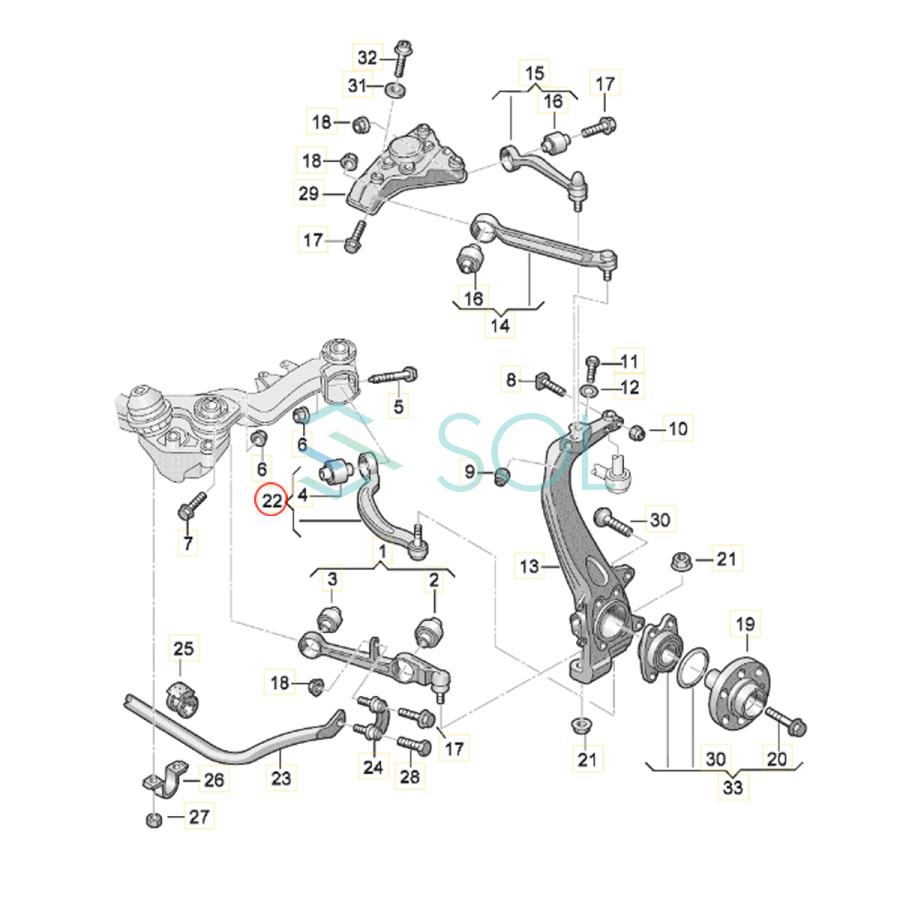 Audi（アウディ） A6 C6(4F2 4F5 4FH) フロント ロアアーム コントロールアーム ナット付 右後側 4F0407694 ...