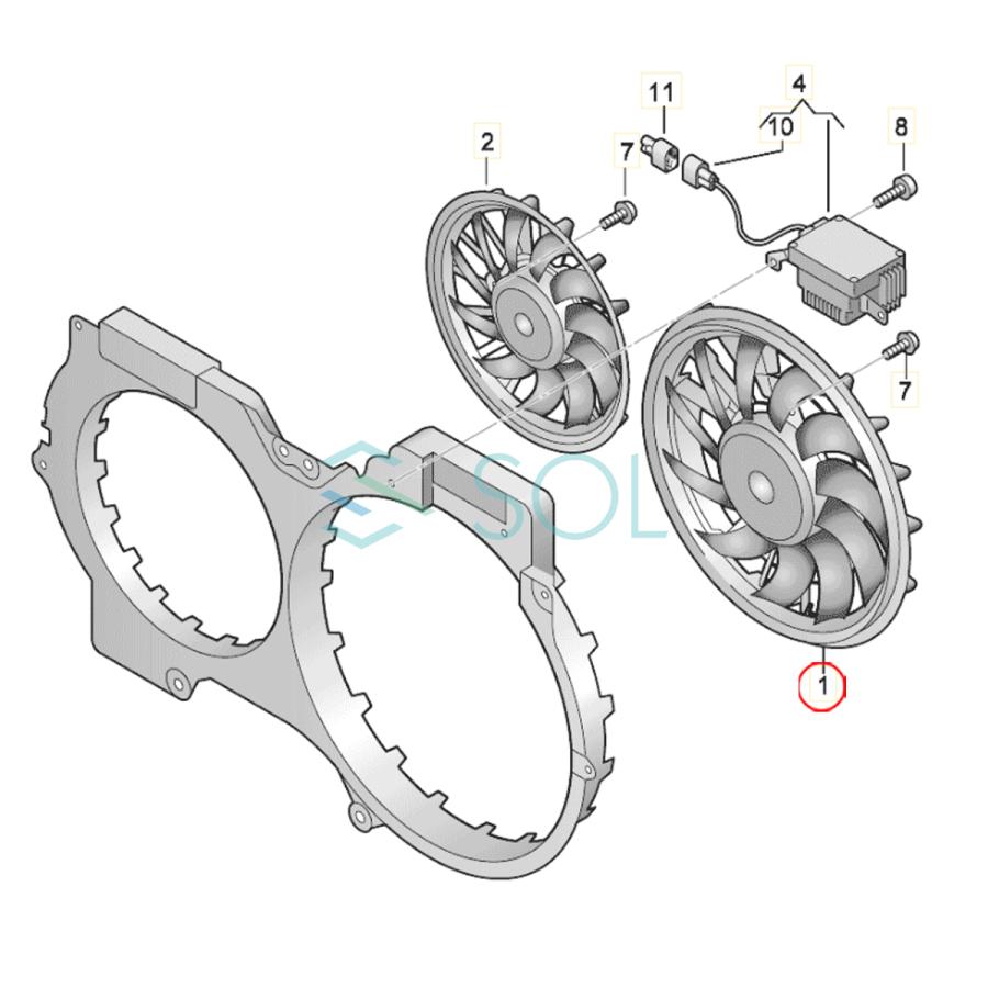 アウディ A6 C5(4B2) A6 C6(4F2 4F5) A6 オールロード C6(4FH) ラジエーター 電動ファン ブロアファン サブ ...