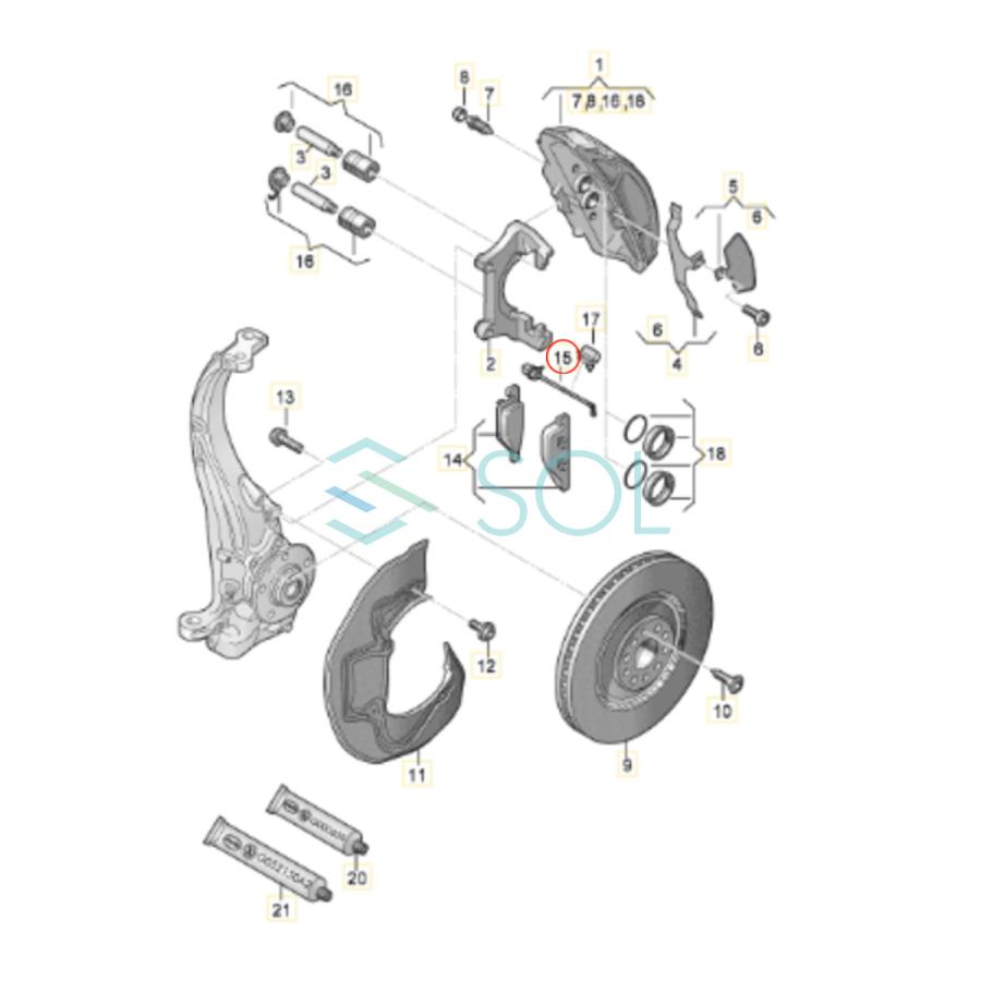 Audi（アウディ） A6 C7(4GH 4GJ 4GC 4GD 4G2 4G5) A7(4GA 4GF) フロント ブレーキパッドセンサー ...