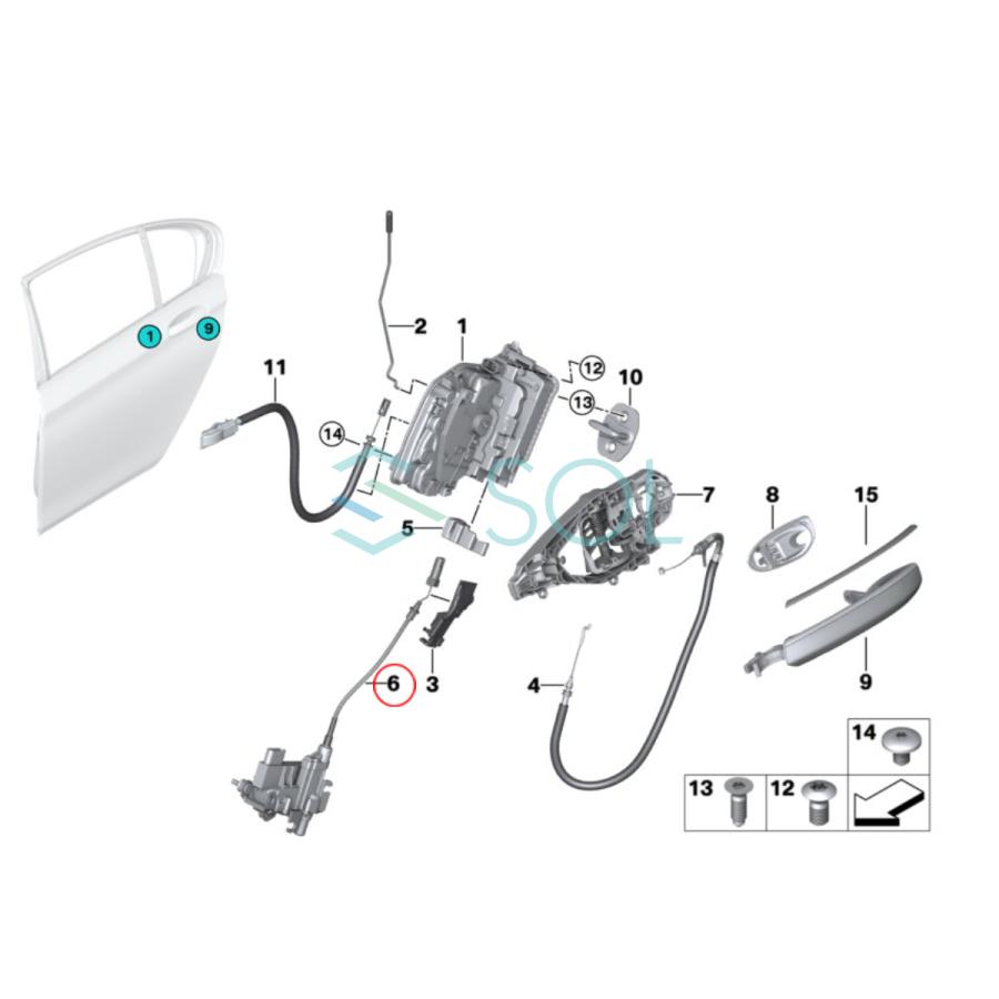 BMW G12 リア ドアロックアクチュエーター 左側 740Ldx 740Li 745LeX 750Li 750LiX M760LiX ...