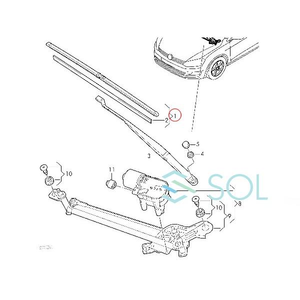 フォルクスワーゲン VW ゴルフ6 ゴルフ7 ポロ トゥーラン 右ハンドル車用 フロント ワイパーブレード エアロワイパー 左右セット ...