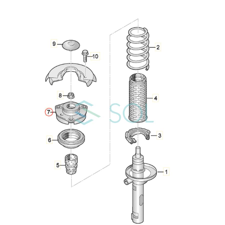 VW アルテオン(3H7 3H8) ゴルフ7(BA5 BV5 BQ1 BE1 BE2) ポロ6(AW1 BZ1 AE1) フロント ショック アッパーマウント 左右セット 5Q0412331C ...