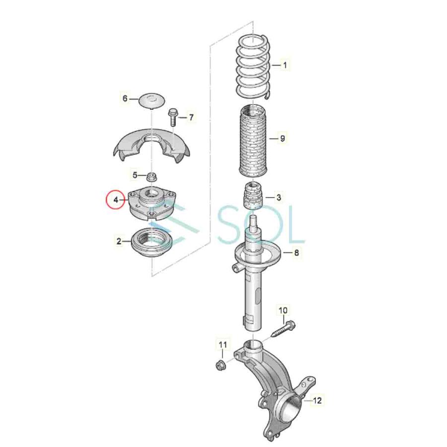 フォルクスワーゲン（Volkswagen） VW ポロ 9N フロント ショック アッパーマウント 左右セット 5Z0412331C ...