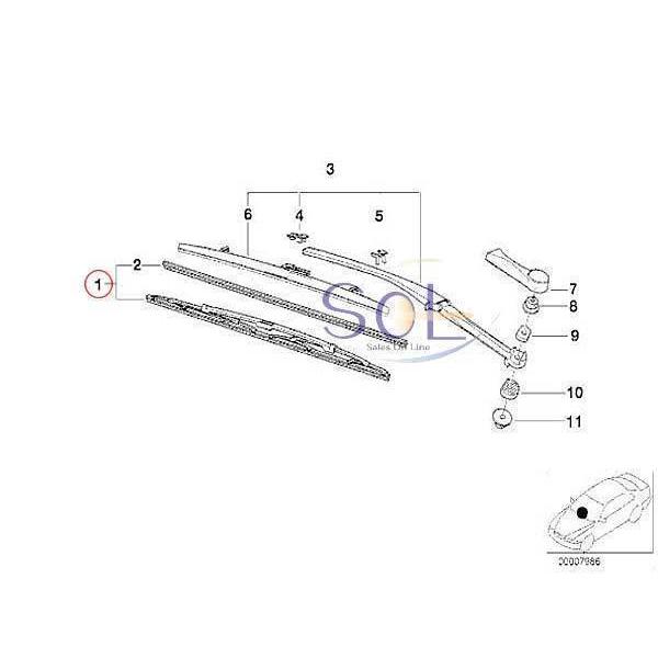 BMW E39 フロント ワイパーブレード 左右セット 左右ハンドル共通 525i 528i 530i 540i M5 61619070579 ...