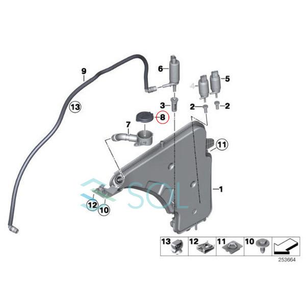 BMW Z3 E85 E86 Z4 ウォッシャータンクキャップ 2.0 2.2i 2.5i 2.8 3.0i 3.0si M ...