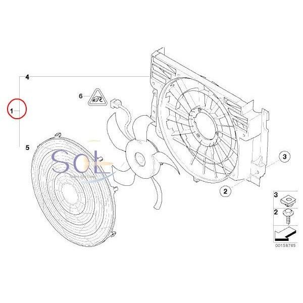 BMW E53 X5 ラジエーターブロアファン 3.0i 4.4i 4.6is 4.8is 64546921381 64546921940 ...