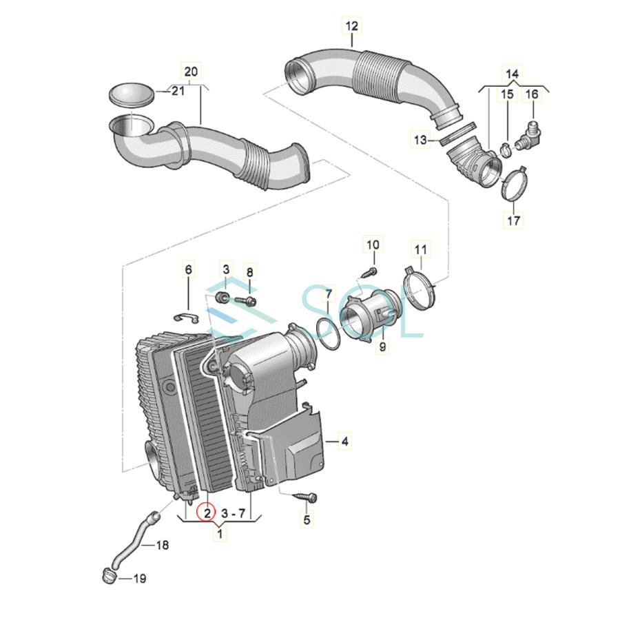 フォルクスワーゲン（Volkswagen） VW トゥアレグ(7LA 7L6 7L7 7P5 7P6) エアフィルター エアーエレメント ...