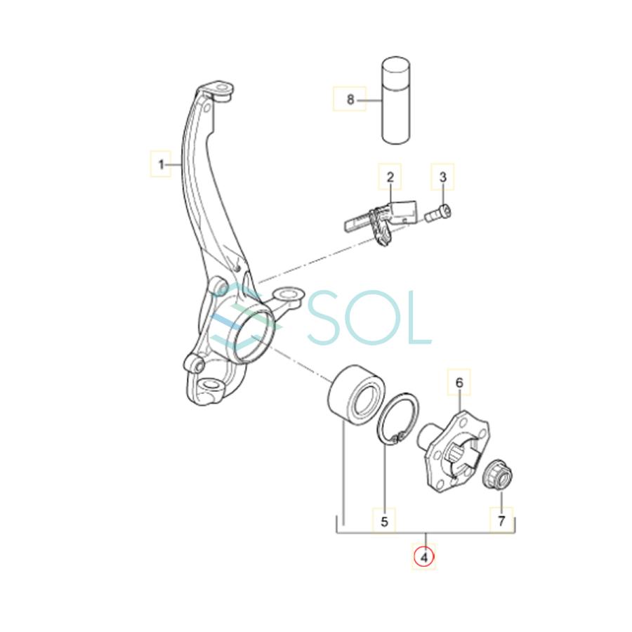 PORSCHE（ポルシェ） カイエン(9PA) ホイールハブベアリング ボルト ロックリング付 前後左右共通 95534190100 出荷締切 ...