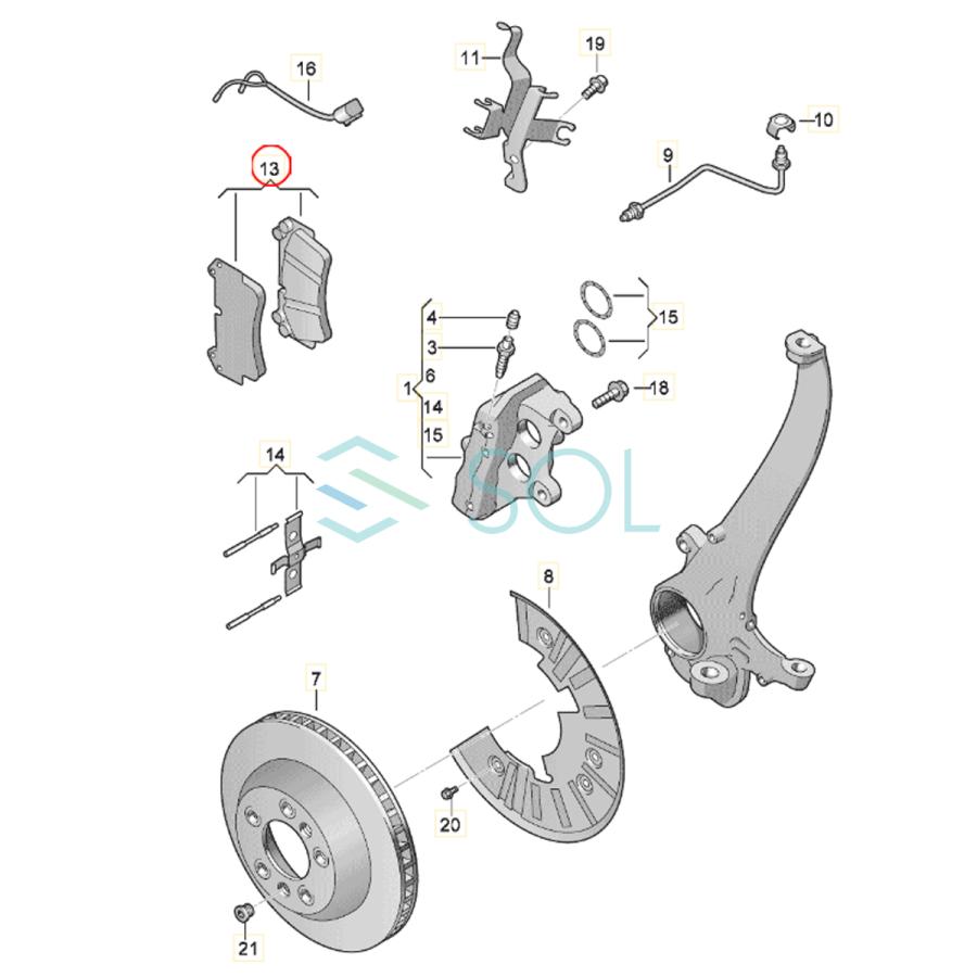 フロント ブレーキパッド ディスクパッド 左右セット VW トゥアレグ 7LA 7L6 7L7 7P5 7P6 4ポッドキャリパー車用 ...