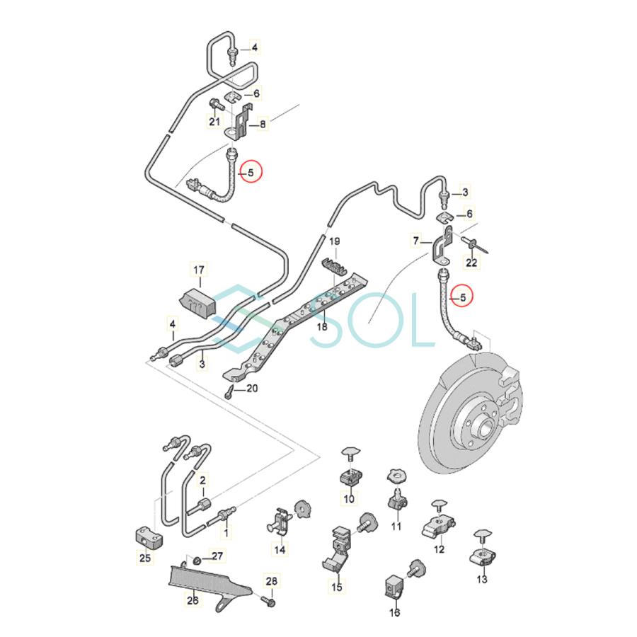 Audi アウディ A4 B6 B7(8E2 8E5 8H7 8EC 8ED 8HE) リア ブレーキホース 左右セット 8E0611775H 8E0611775N 出荷締切18時 : 自動車 ...