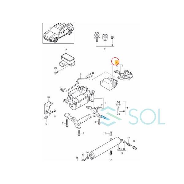 PORSCHE エアサス バルブブロック バルブユニット ポルシェ カイエン 9PA 95835890300 95535890300 ...