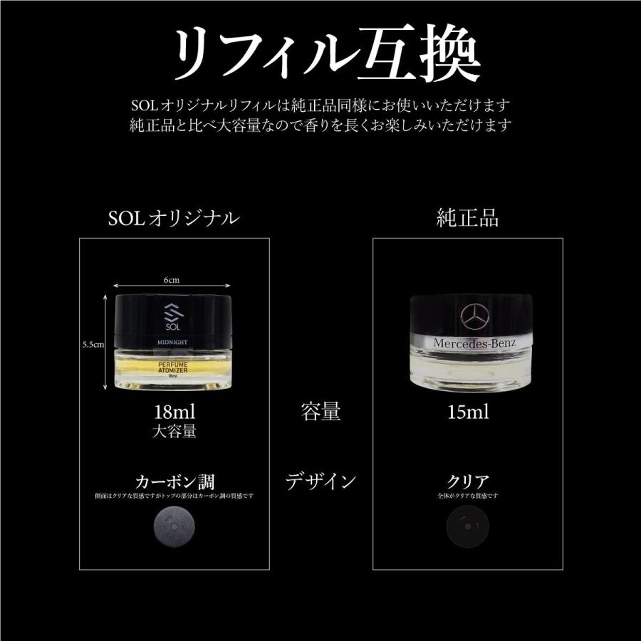 メルセデスベンツ パフュームアトマイザー 芳香剤 カーフレグランス SOLオリジナル 交換用 リフィル 純正互換品 容量18ml MIDNIGHT :ATM002-001VVV:自動車パーツの ...