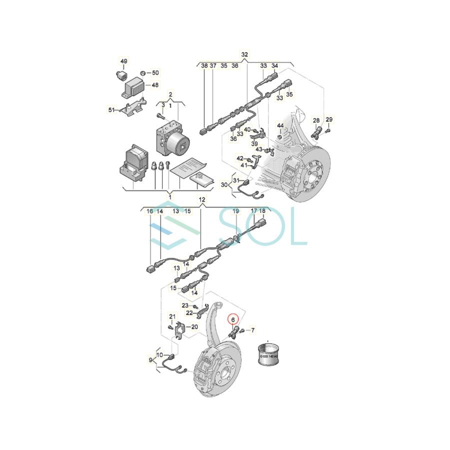 VW ゴルフ7(5G1 BQ1 BE1 BE2 BA5 BV5) アルテノン(3H7 3H8) リア ABSセンサー スピードセンサー 左右セット WHT003856A WHT003857A ...