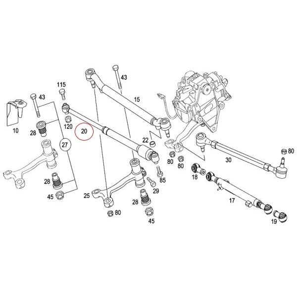 Mercedes-Benz（メルセデス・ベンツ） ベンツ W463 ステアリングダンパー G320 G500 G55 0004636632 ...
