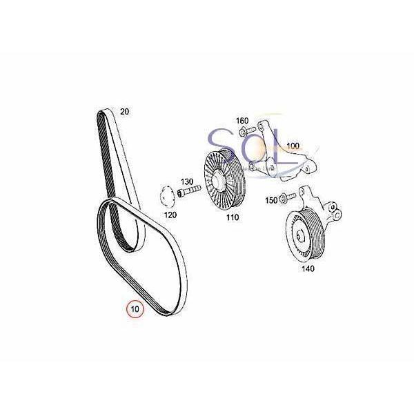 Mercedes-Benz ベンツ W204 W216 W219 W209 W164 ファンベルト(Vベルト) 6PK2360 ...