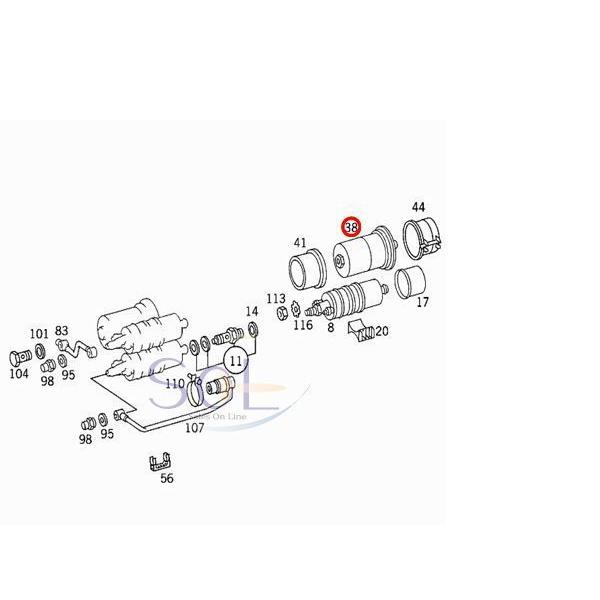 Mercedes-Benz ベンツ W201 W124 フューエルフィルター フューエルストレイナー 190E E500 0024771301 ...