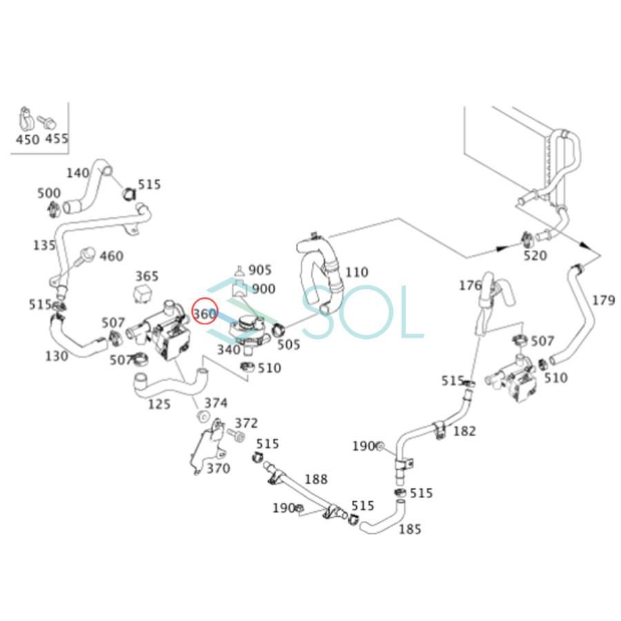 Mercedes-Benz ベンツ W639 ヒーターバルブ ウォーターバルブ 純正品 V350 0028308584 出荷締切18時 ...