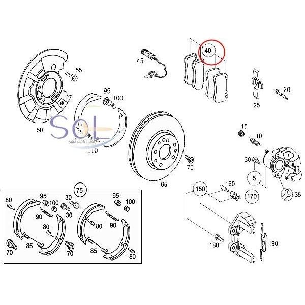 ベンツ W211 W219 W220 W215 R230 リア ブレーキパッド ブレーキパット 左右セット E55 CLS55 S600 ...