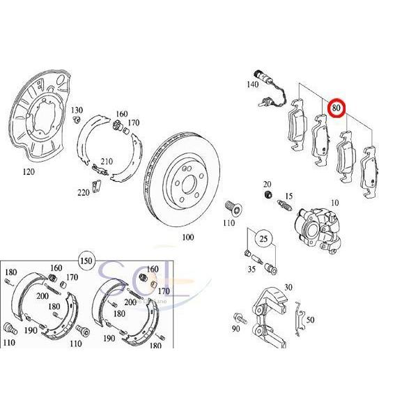 リア ブレーキパッド ベンツ W211 W218 W219 E240 E250 E280 E300 E320 E350 E500 E550 ...