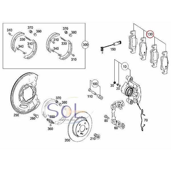 HAPAD リア ブレーキパッド ベンツ W204 W207 C180 C200 C250 C300 C350 E250 E300 E350 ...