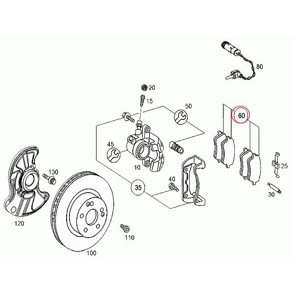 フロント ブレーキパッド 左右セット ベンツ W203 R171 C180 C200 C240 SLK200 SLK280 ...