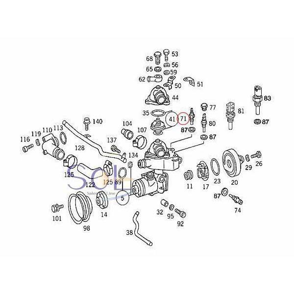 Mercedes-Benz ベンツ W201 W140 W124 W126 クーラント 水温センサー E220 E280 E320 E500 ...