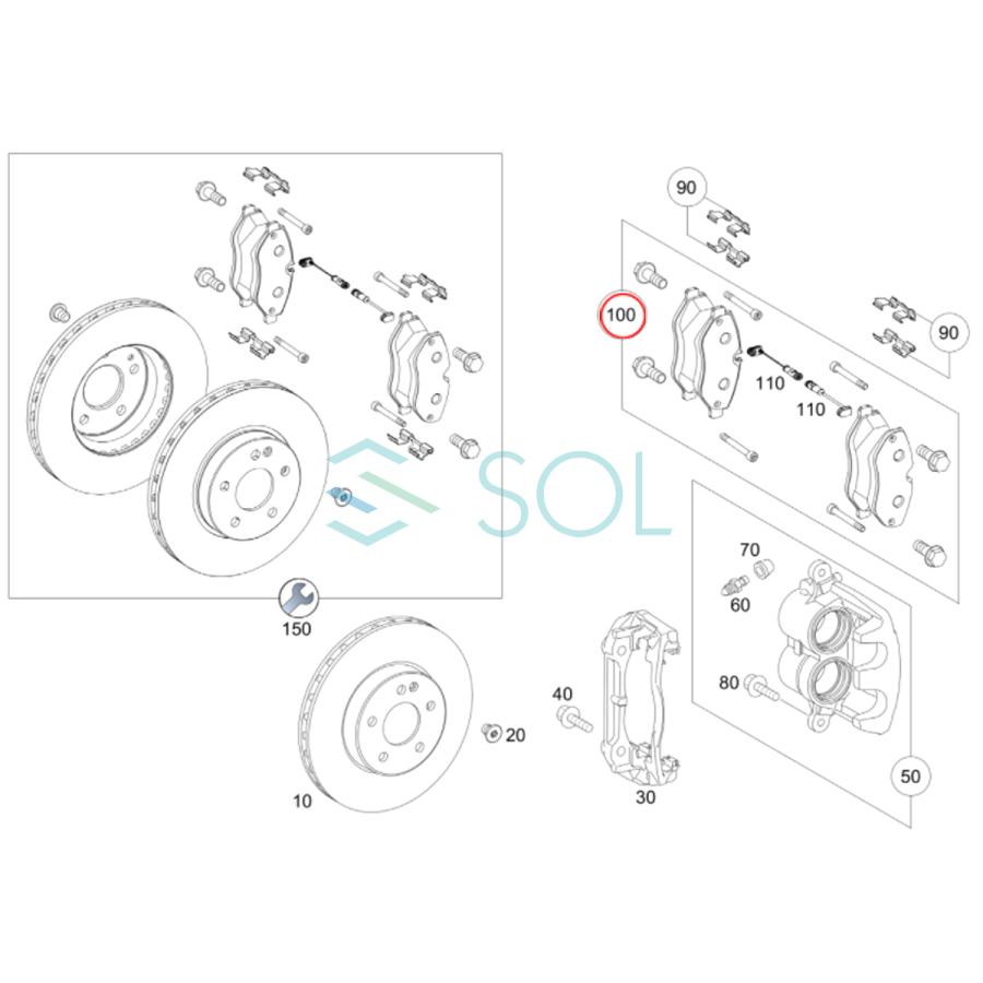 Mercedes-Benz ベンツ W204 W639 フロント ブレーキパッド パッドセンサー付 左右セット C180 V350 ...