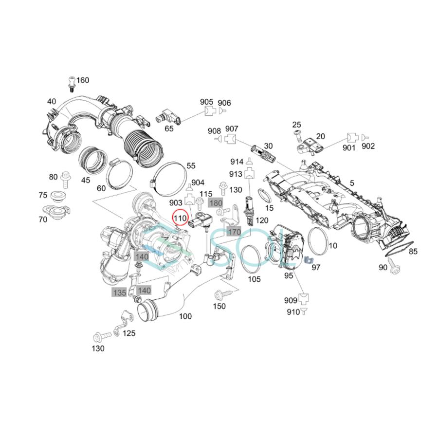 Mercedes-Benz ブーストプレッシャーセンサー 出荷締切18時 W176 W246 W204 W205 W212 W213 W207 ...