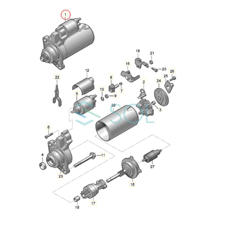 フォルクスワーゲン（Volkswagen） VW ワーゲン ゴルフ3 1H 1E スターター セルモーター スターターモーター 新品 コア返却 ...