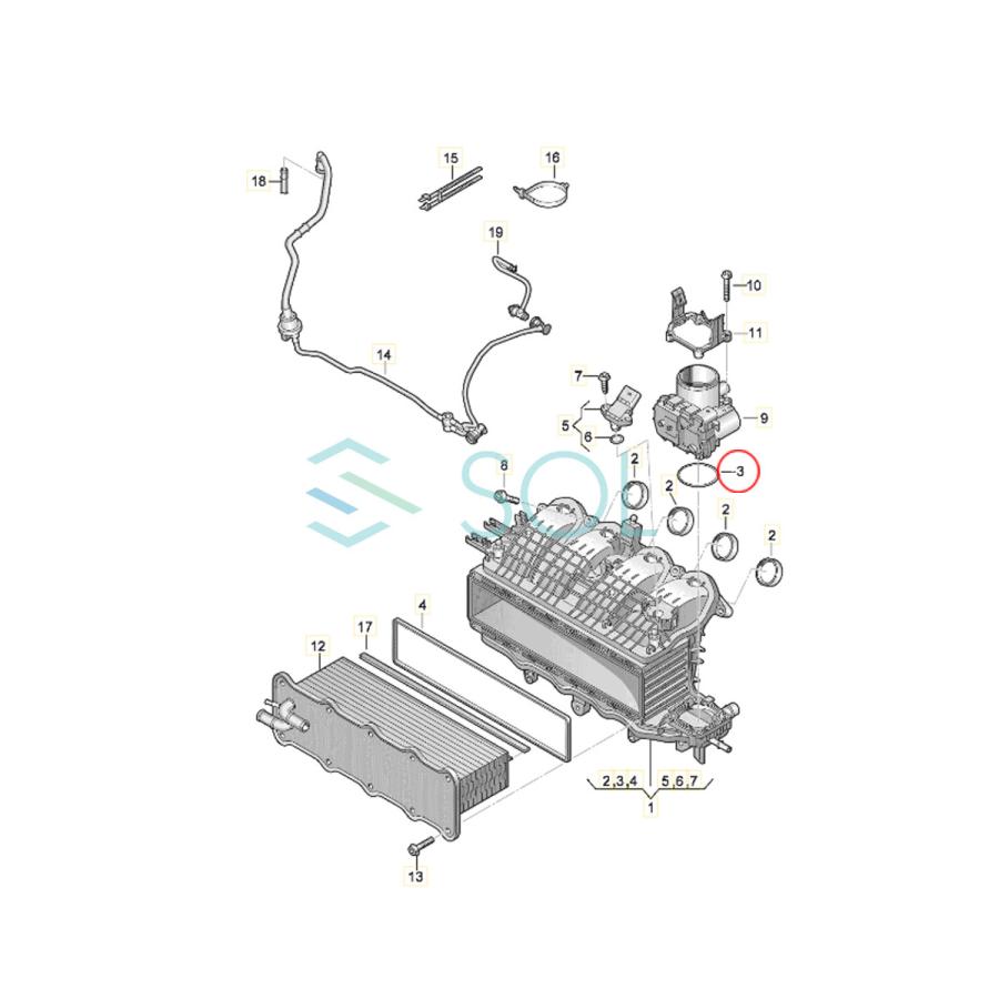 Audi アウディ A1(8X1 8XK 8XA 8XF) A3(8P1 8PA 8V1 8VK 8VS 8VM 8VA 8VF) スロットルボディ ガスケット パッキン 03C133073A ...