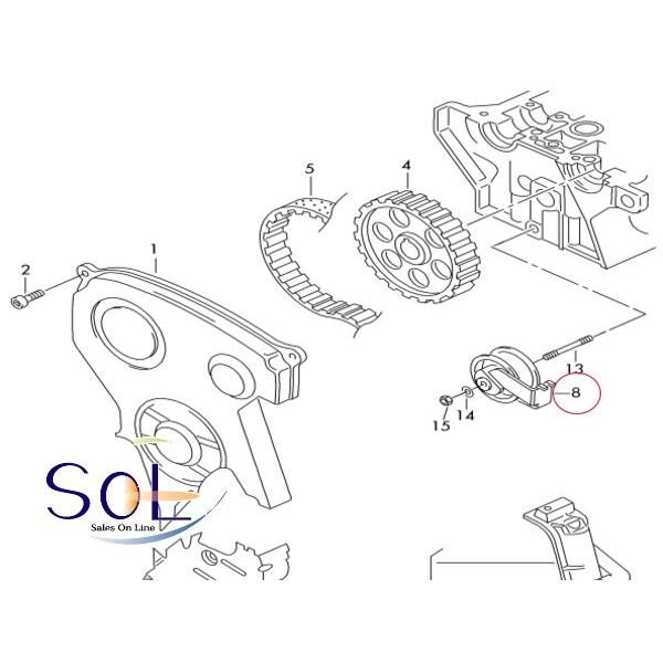 Audi アウディ A4 (8D2 8D5 B5 8E2 8E5 8H7 B6 8HE 8EC 8ED B7) A6 (4B2 4B5 C5) 油圧式 タイミングベルトテンショナープーリー ...