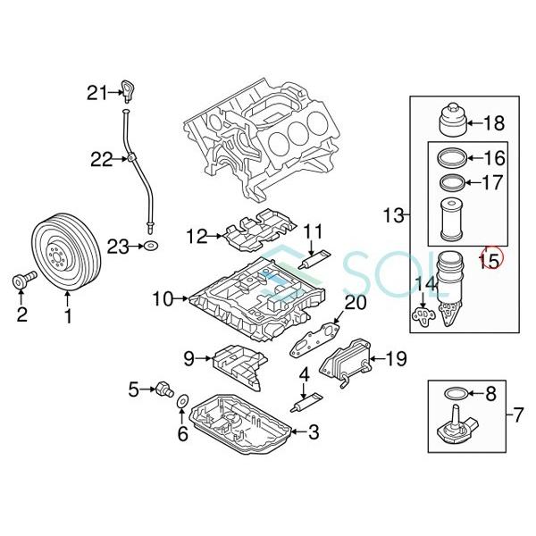 PORSCHE ポルシェ パナメーラ 970 3.0 カイエン 958 エンジンオイルフィルター オイルエレメント 95810722200 ...
