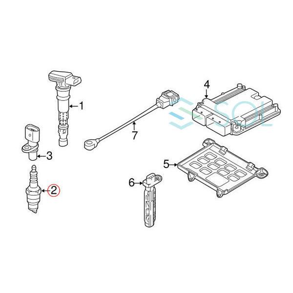 PORSCHE（ポルシェ） カイエン(958) イリジウム スパークプラグ 6本セット(1台分) 95817022290 出荷締切18時 ...