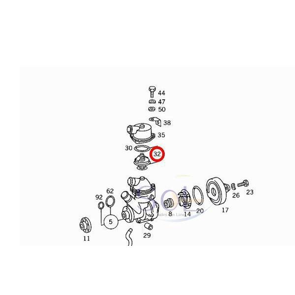 Mercedes-Benz ベンツ W201 W202 W124 サーモスタット 87℃ 190E C280 E280 E300 ...