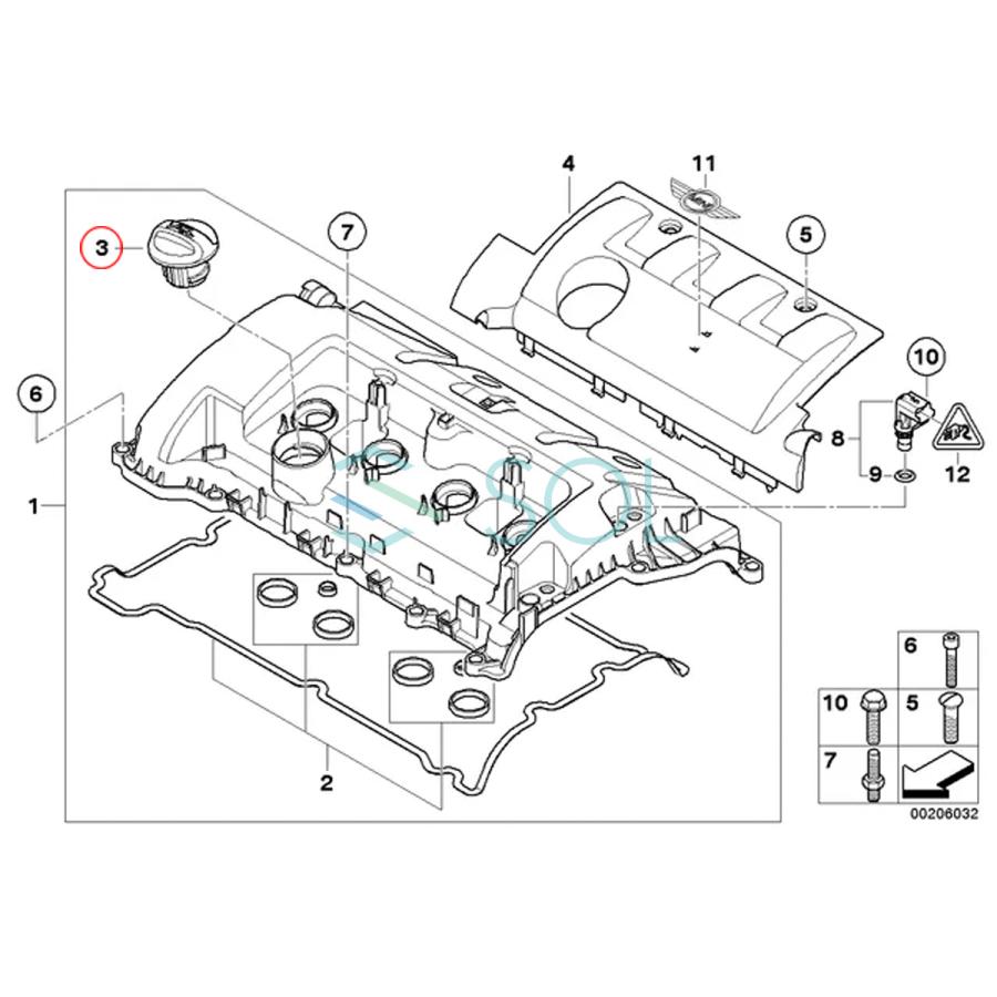 BMW MINI R55 R56 R57 R58 R59 R60 R61 エンジンオイルフィラーキャップ ワン クーパー クーパーD クーパー ...