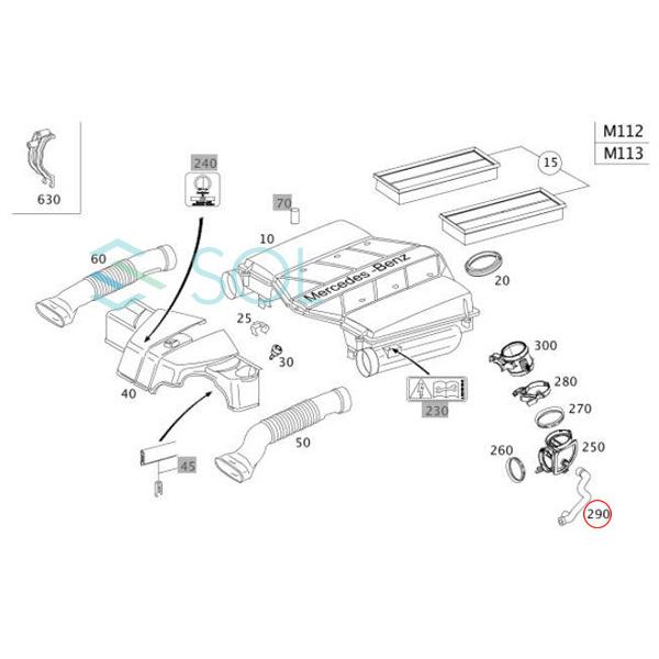 ベンツ W203 W209 ブローバイホース(クランクケース〜エアガイド) C240 CLK240 1120180682 出荷締切18時 ...