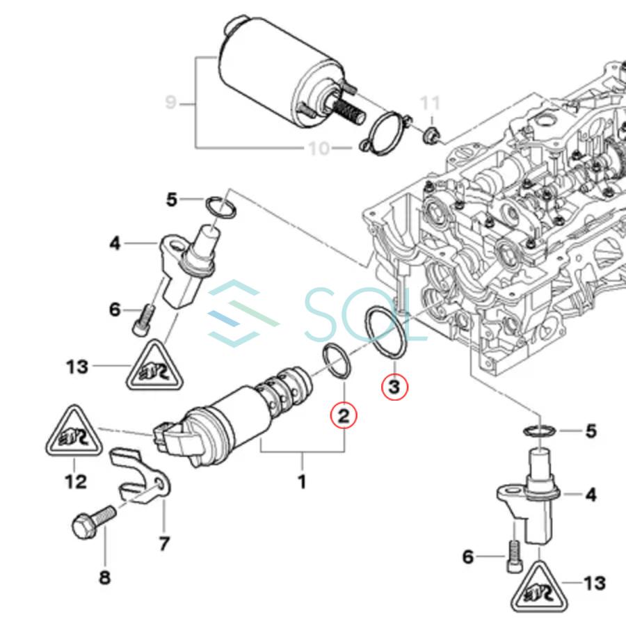 BMW E82 E87 E88 カムシャフト ソレノイドバルブ VANOS Oリング オーリング 2個セット 116i 118i 120i ...