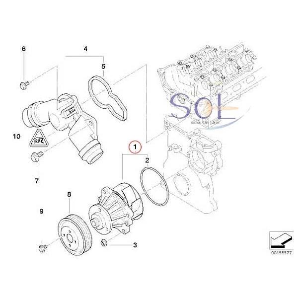 BMW E46 E39 E60 E61 ウォーターポンプ 320i 323i 325i 328Ci 328i 330Ci 330i 330xi 525i 528i 530i ...
