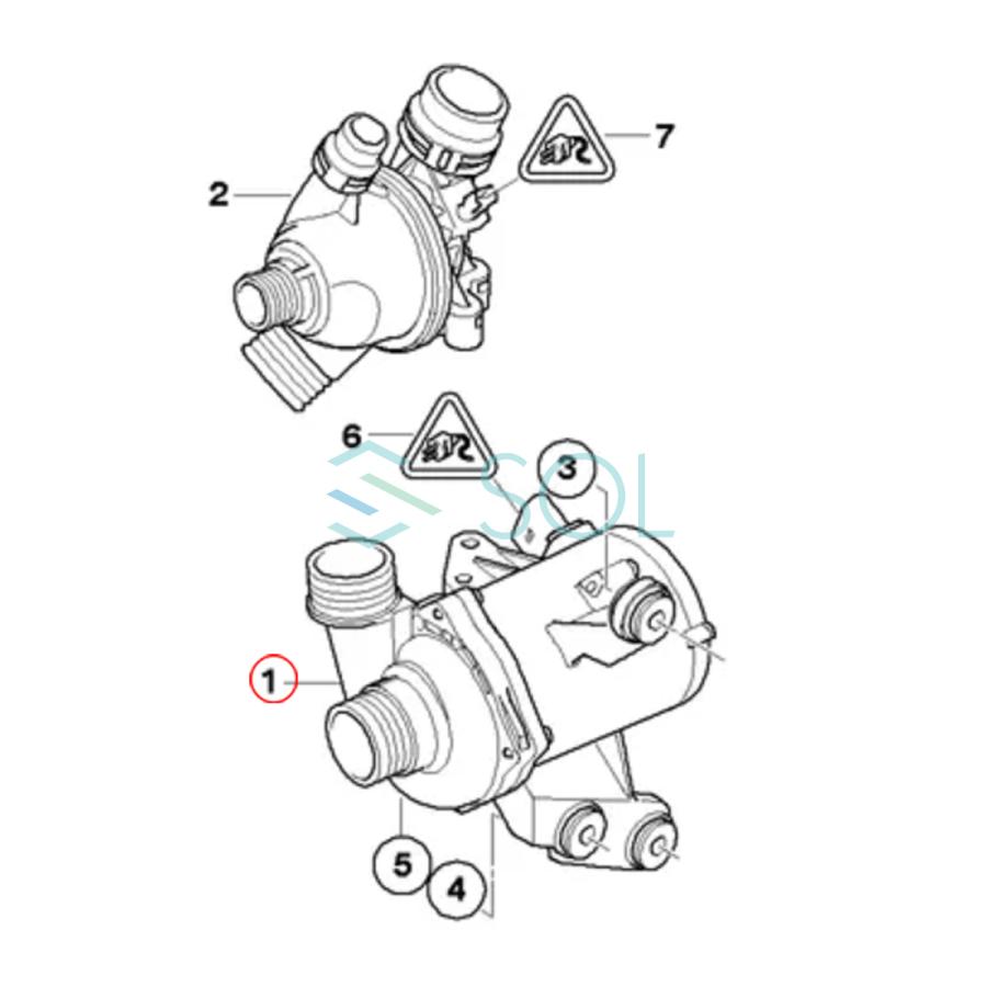 BMW BMW E82 E87 E88 E90 E91 E92 ウォーターポンプ 116i 118i 120i 320i ...