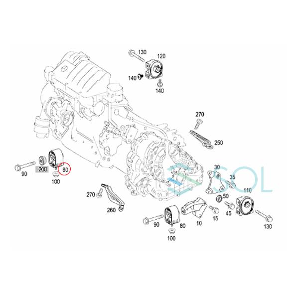Mercedes-Benz ベンツ W169 W245 エンジンマウント 左右セット A170 A180 A200 B170 B180 ...