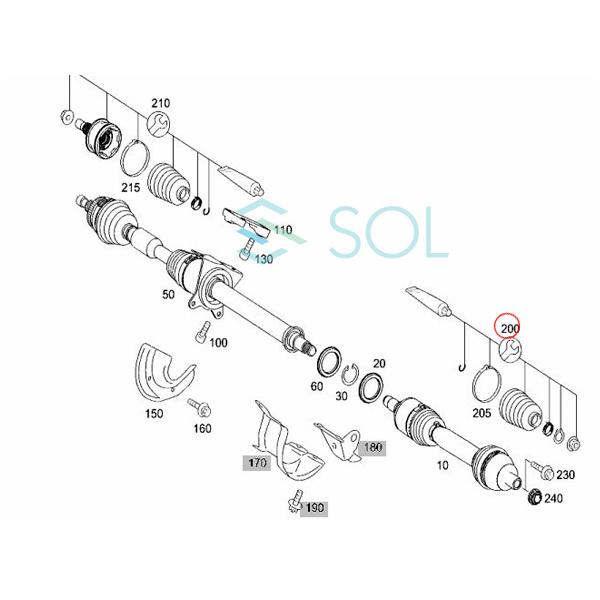 Mercedes-Benz ベンツ W169 W245 フロント ドライブシャフトブーツ インナー 左右共通 A170 A180 A200 ...