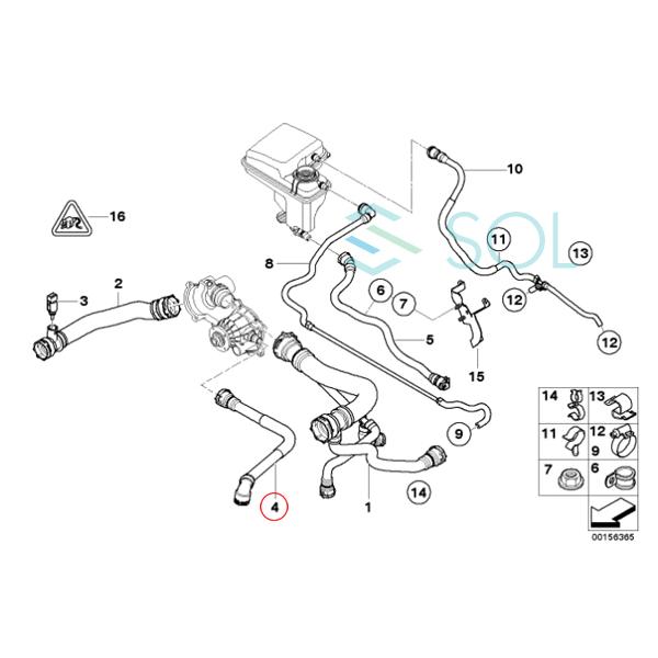 BMW E65 E66 ラジエーター リターンホース ウォーターホース クーラントホース 735i 745i 745Li ...