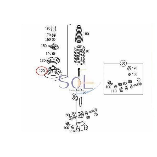 Mercedes-Benz ベンツ W203 フロント ショック サポートベアリング アッパーマウント 左右共通 C180 C200 C230 ...