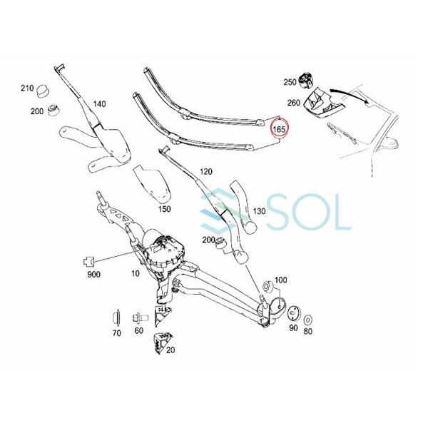 Mercedes-Benz（メルセデス・ベンツ） ベンツ W204 フロント エアロワイパーブレードセット 右ハンドル車 C180 C200 ...