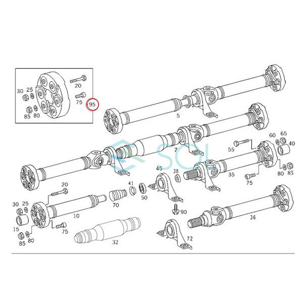 Mercedes-Benz ベンツ W215 R230 R170 R171 プロペラシャフト ジョイントディスク コンパニオンプレート ...