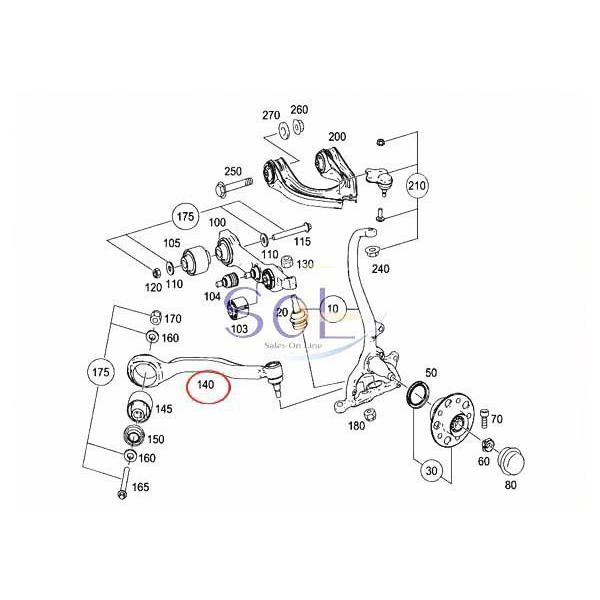 Mercedes-Benz ベンツ W219 フロント ラジアスアーム ストラットアーム ブッシュ付 右側 CLS350 CLS500 ...